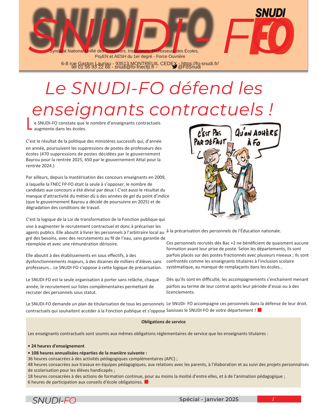 dossier spécial "enseignants contractuels"